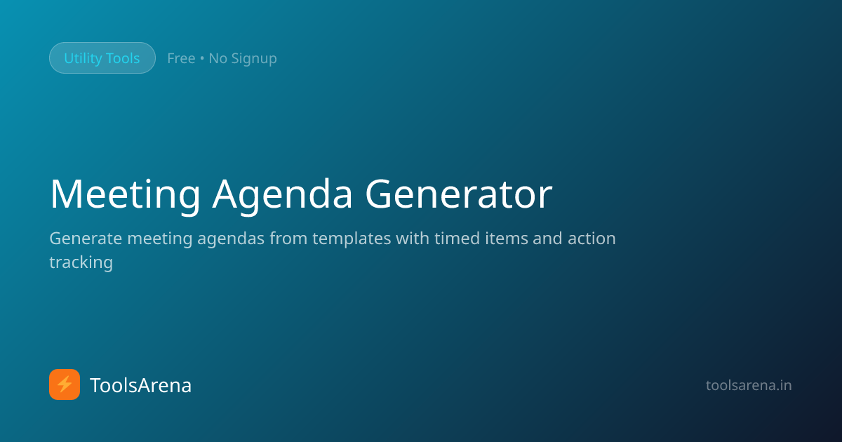 Meeting Agenda Generator - Create Professional Meeting Agendas Free ...